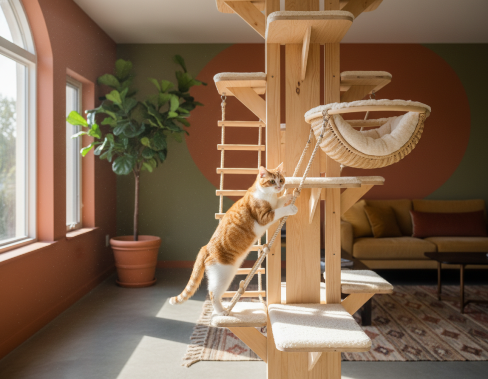 Amenajarea unui perete de cățărat pentru pisici – Tot ce trebuie să ...